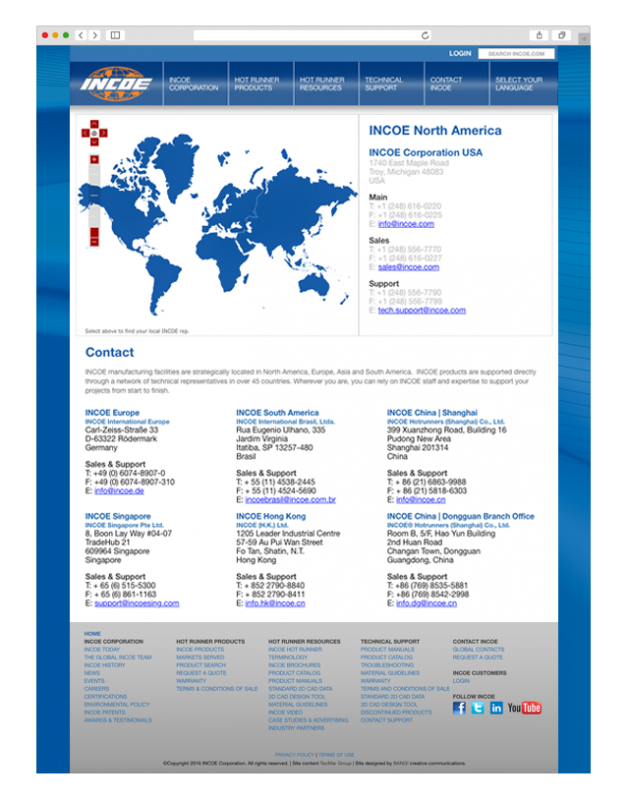 INCOE corporation global website - BANG! creative®